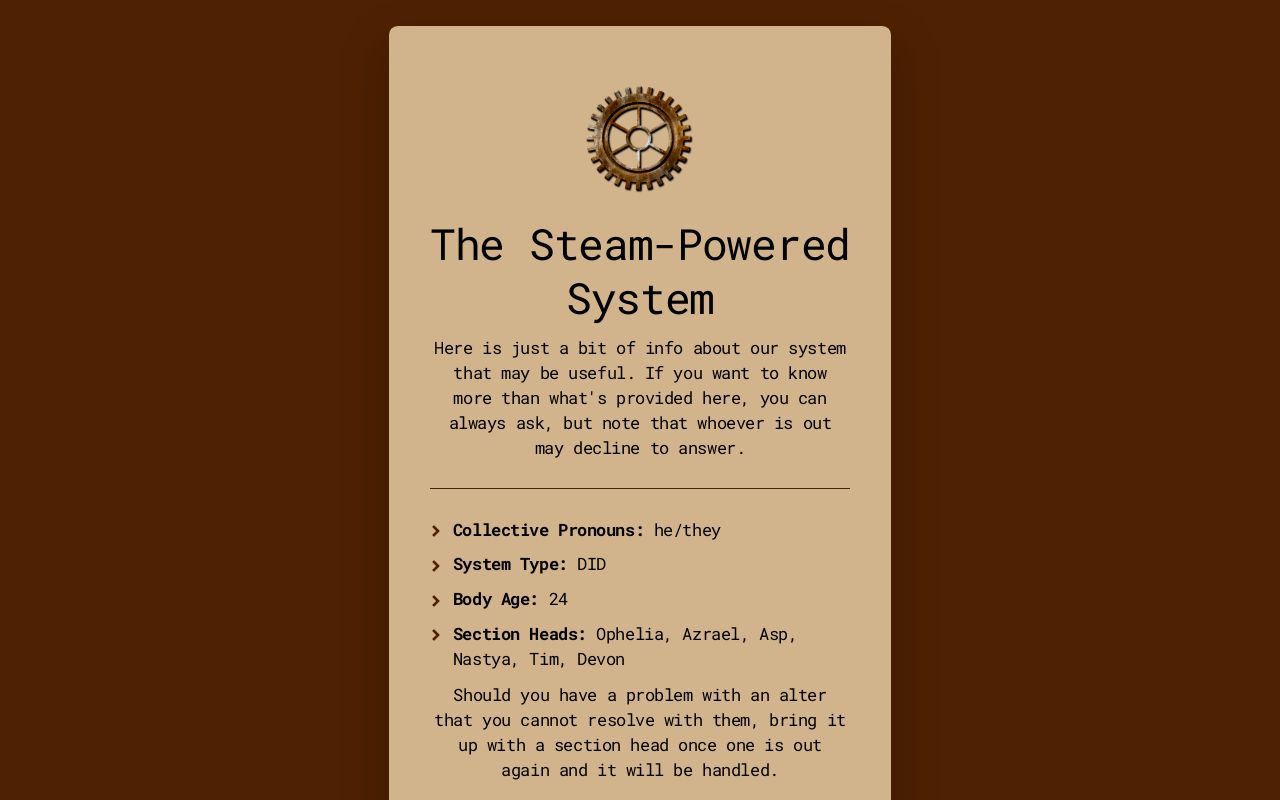 The Steam-Powered System